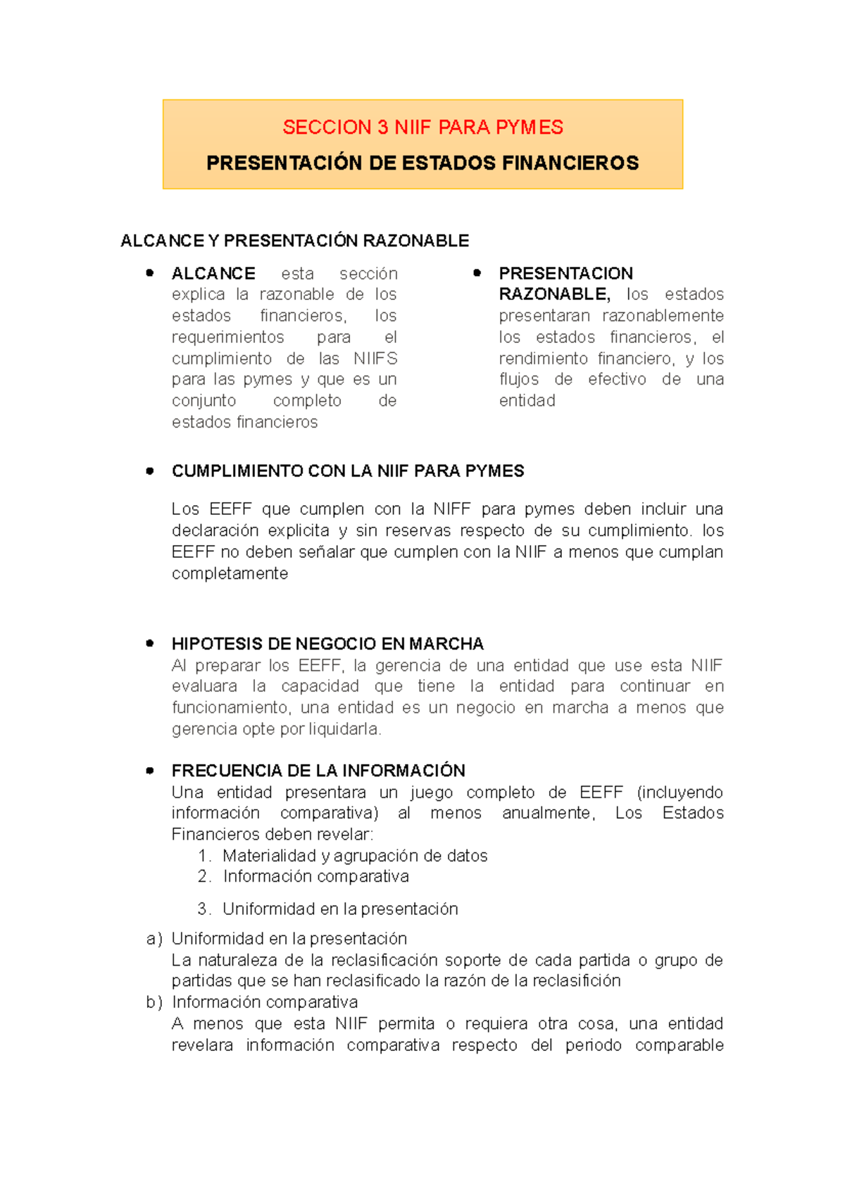 Seccion 3 Y 4 NIIFS PARA LAS MYPES - CONTABILIDAD - ALCANCE Y ...
