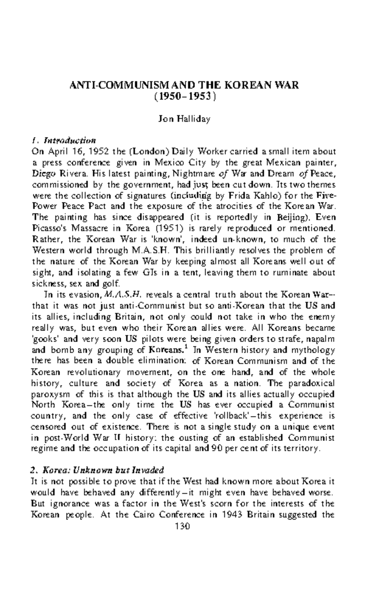 Titusland,+SR 1984 Halliday - ANTI-COMMUNISM AND THE KOREAN WAR (1950 ...