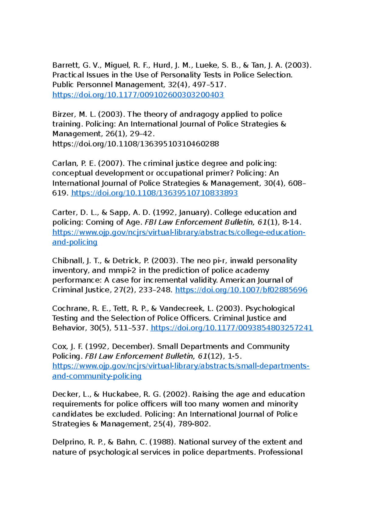 Reference list - you can use these journals in writing essays ...