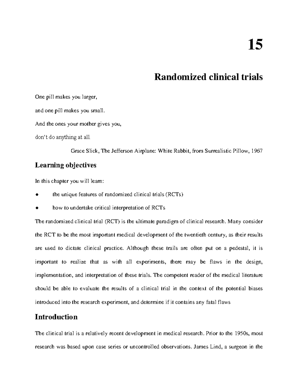 Chapter 15 NEW RCT - about RCTs - 15 Randomized clinical trials One ...
