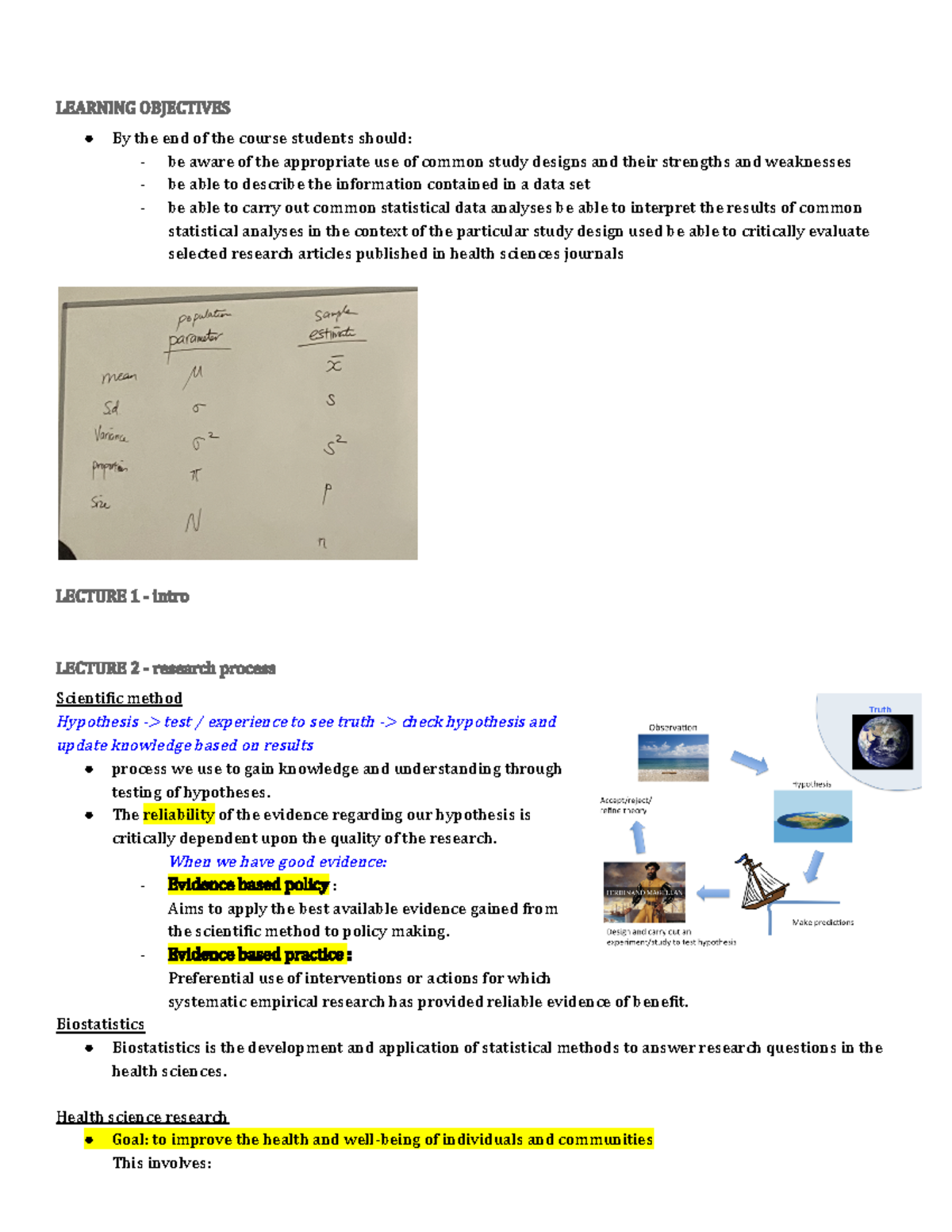 STAT115 - Lecture 1-5 - LEARNING OBJECTIVES By the end of the course students should: - be aware ...