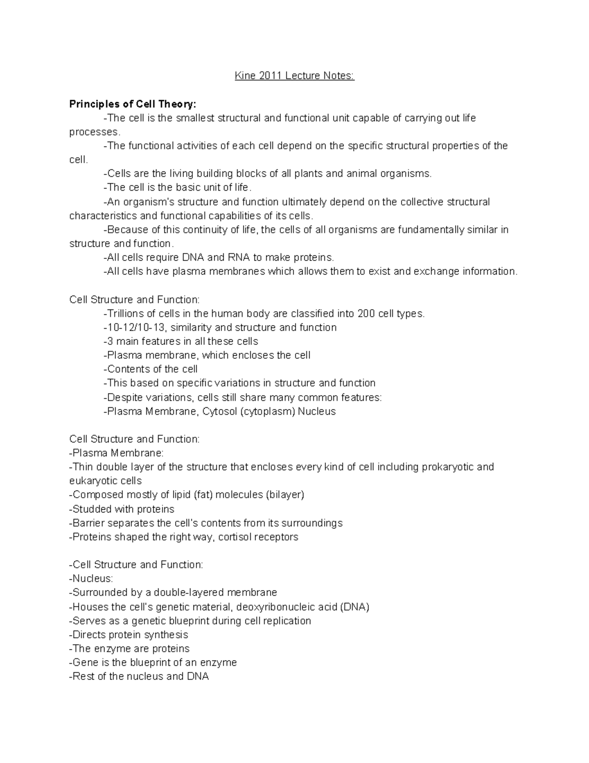 Kine 2011 Lecture Notes 2022 Class - Kine 2011 Lecture Notes ...