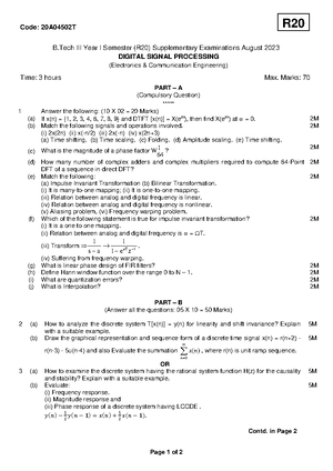 DIP- Lecture Notes - 1 LECTURE NOTES ON DIGITAL IMAGE PROCESSING IV B I ...