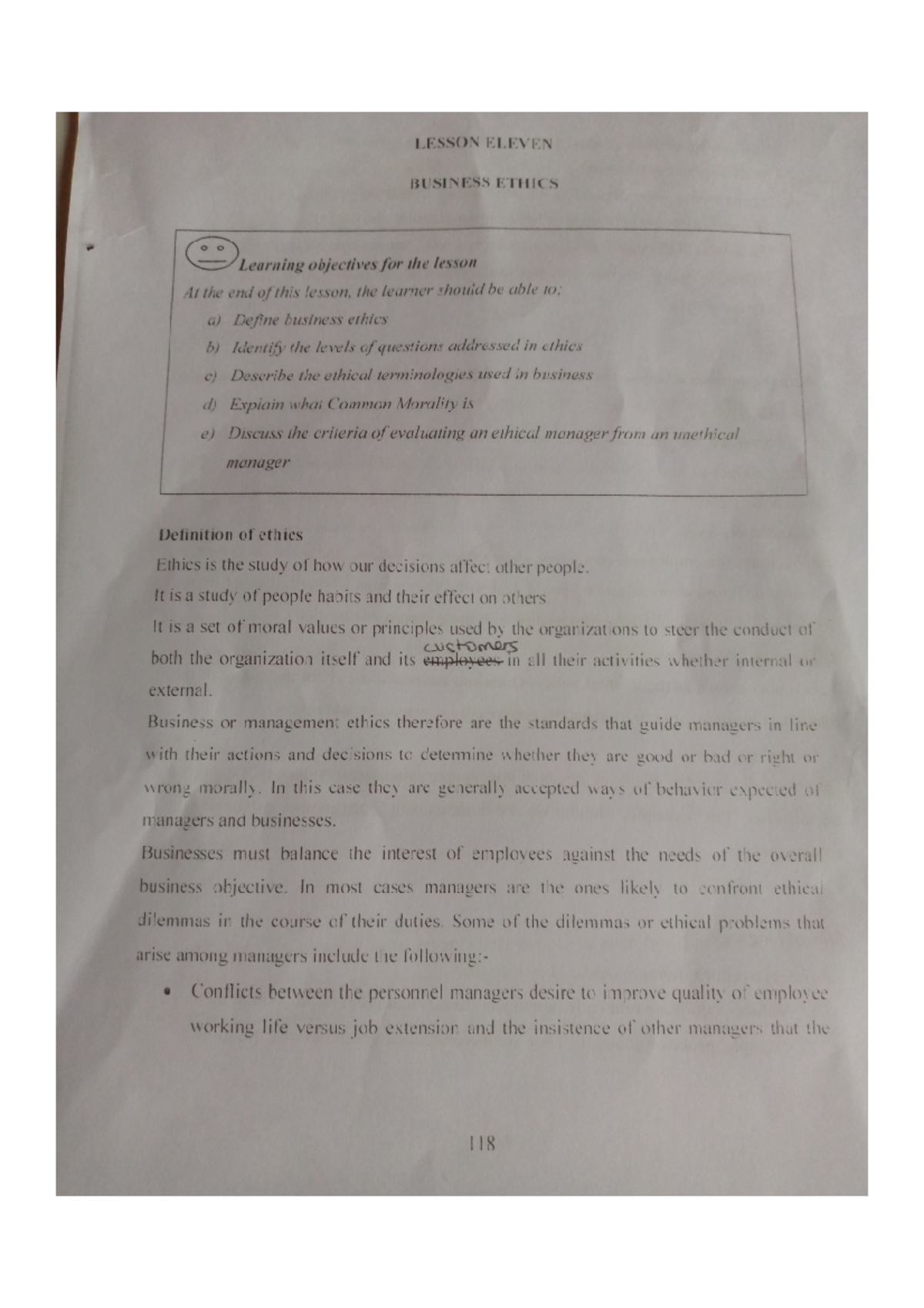 Business Ethics - Brief introduction - LESSON ELEVEN BUSINESS ETHICS ...