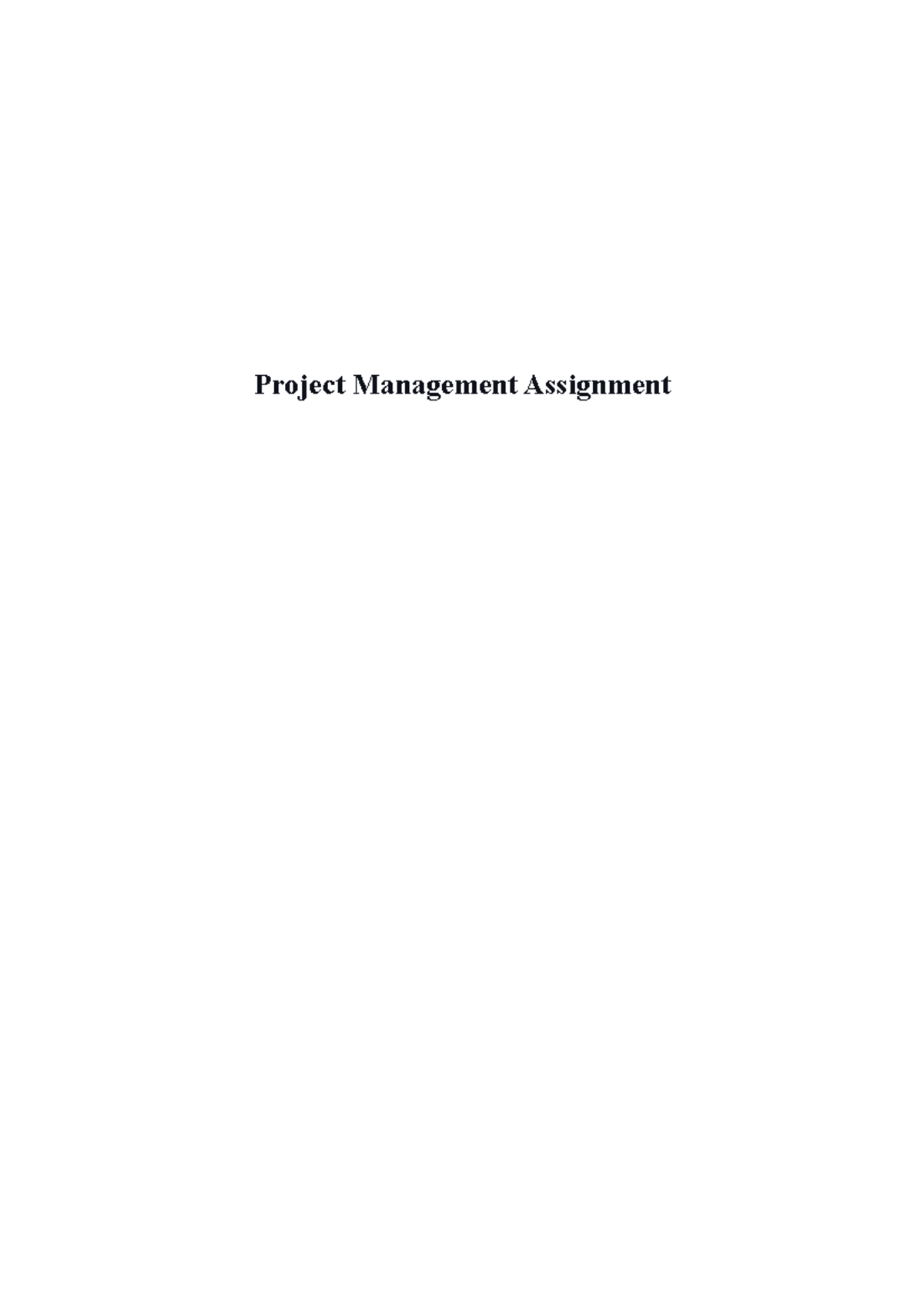 CA2 project management sample - Project Management Assignment Executive ...