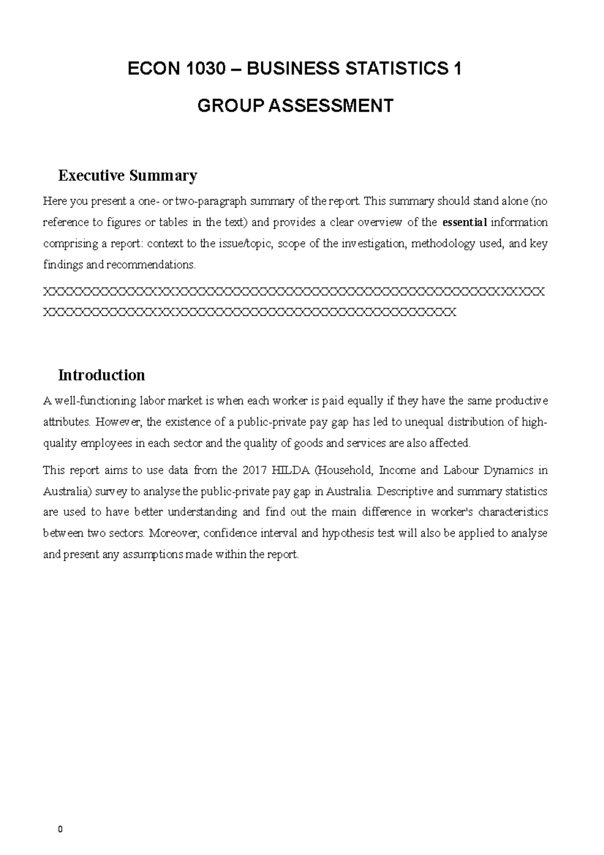 Report Statistic Group 2 - ECON 1030 – BUSINESS STATISTICS 1 GROUP ...