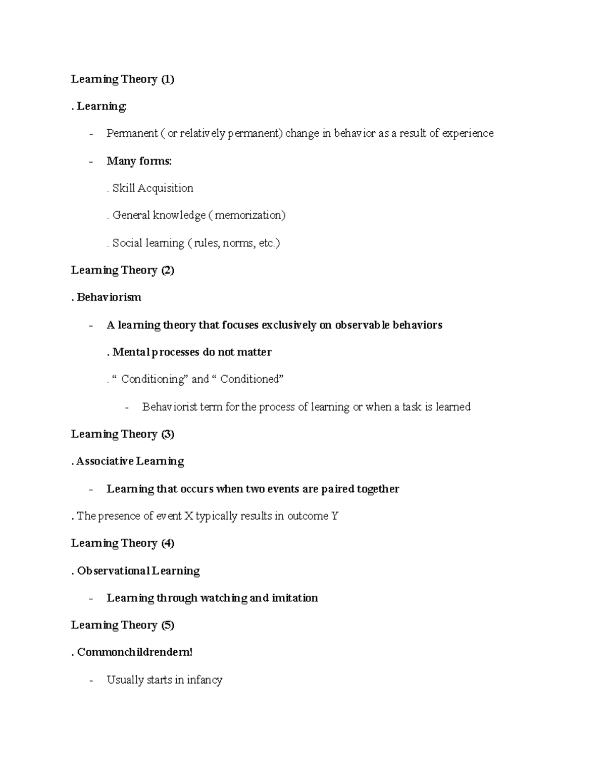 Learning part 1 - Dr. Nicholas Maxwell - Learning Theory (1) . Learning ...