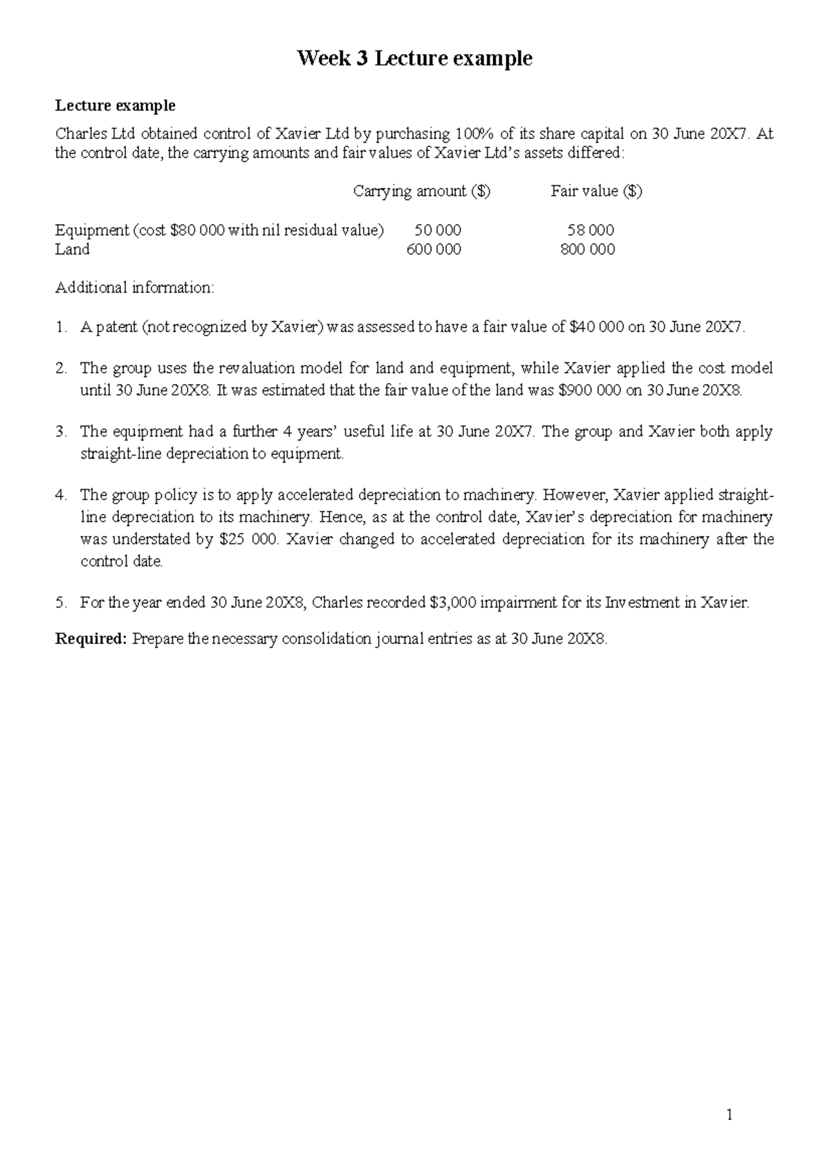Week 3 lecture examples - updated (final) - Week 3 Lecture example Lecture example Charles Ltd ...