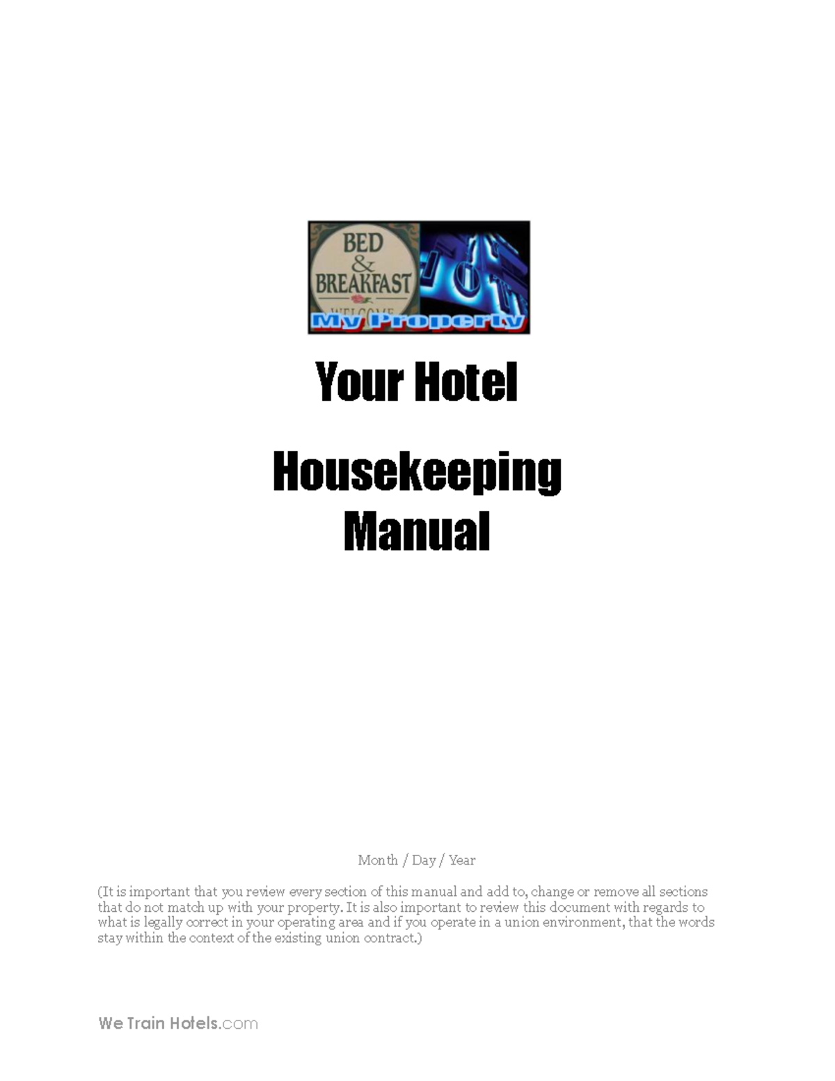 90409672-Housekeeping - Your Hotel Housekeeping Manual Month / Day ...