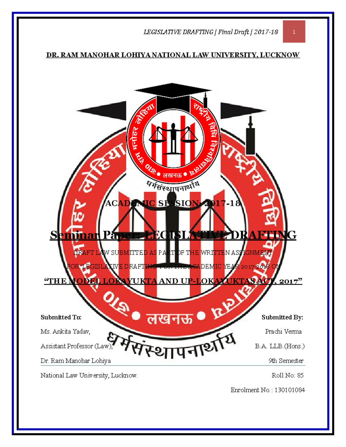 Legislative Drafting Project ON THE MODE - Corporate Law - Studocu