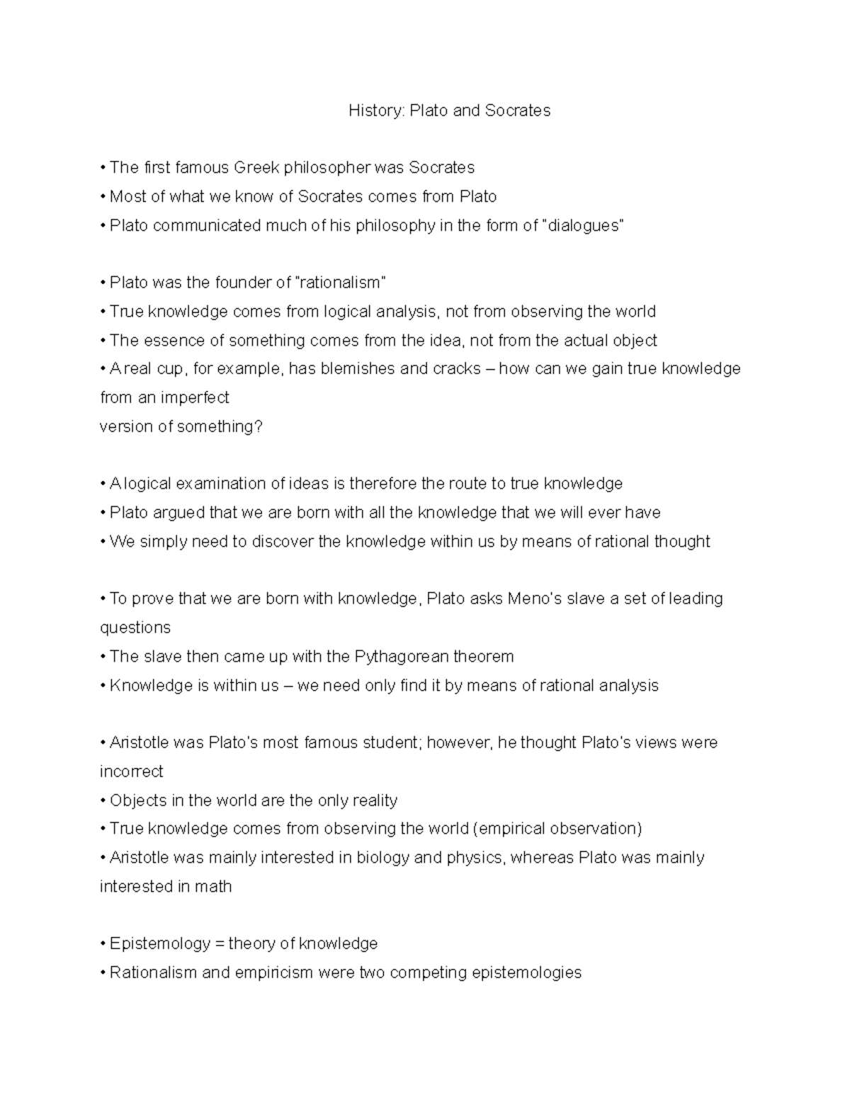 History Plato and Socrates - History: Plato and Socrates The first ...