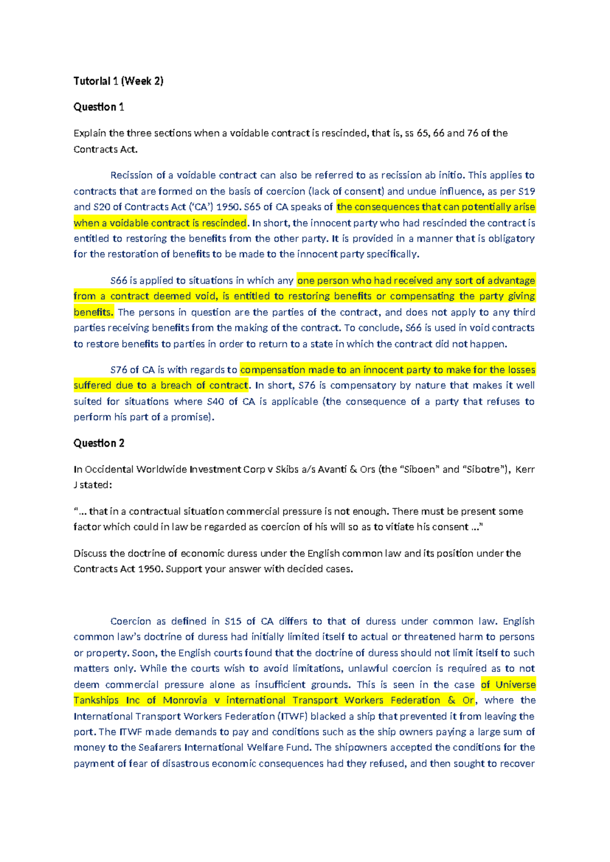 tutorial 1 week 2 something something - Tutorial 1 (Week 2) Question 1 Explain the three ...