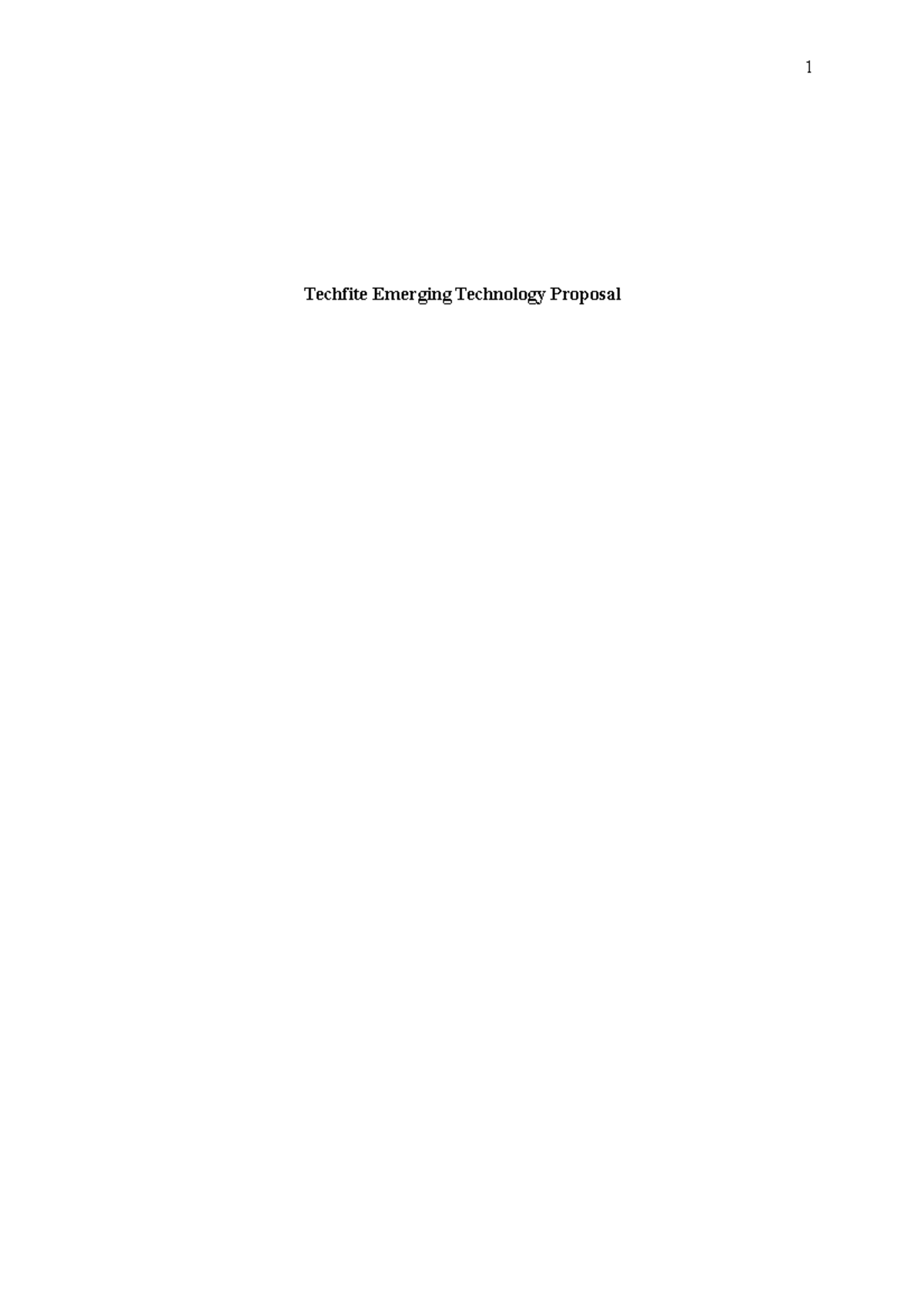 C850 Techfite Business Proposal - Techfite Emerging Technology Proposal ...