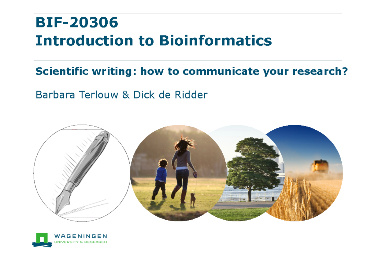 Project report writing - Introduction to Bioinformatics Scientific ...