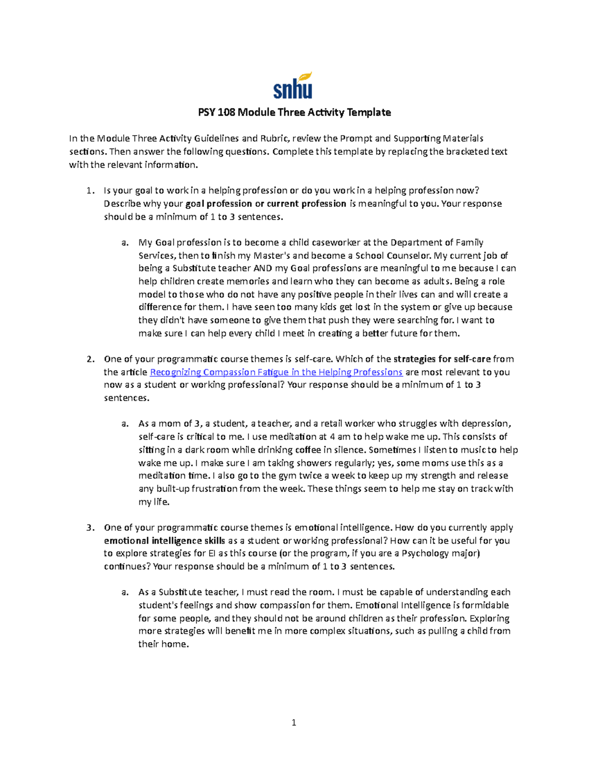 3-2 Module Three Activity Template - PSY 108 Module Three Activity ...