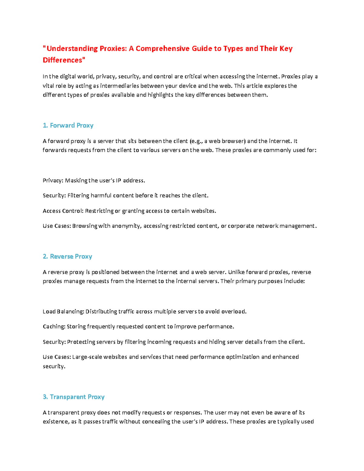Understanding Proxies: A Comprehensive Guide to Types and Their Key Differences - - Studocu