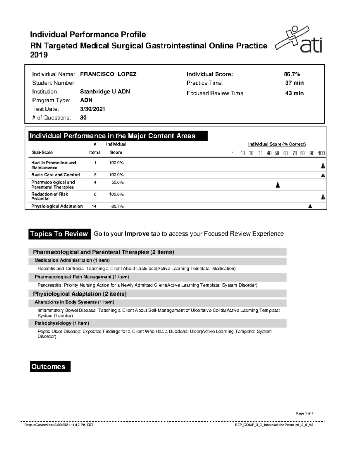 1300 TMS Gastrointestinal Practice - Individual Performance Profile RN ...