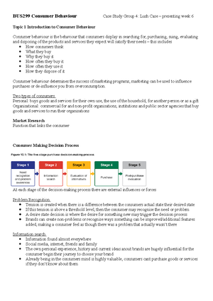 BUS299A Consumer Behaviour Case Study 3.1 Group G - BUS299A Consumer ...