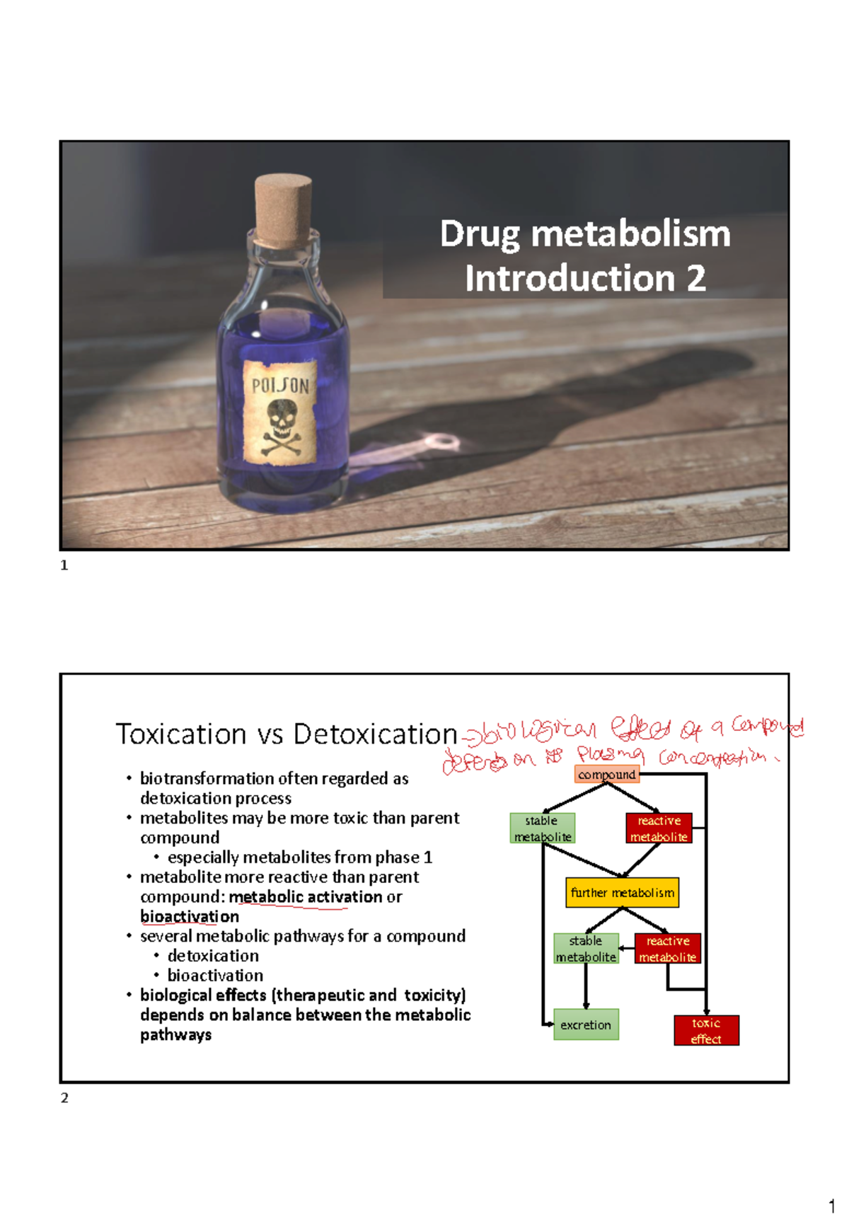 Toxicology 4 b - good summury notes - Drug metabolism Introduction 2 ...