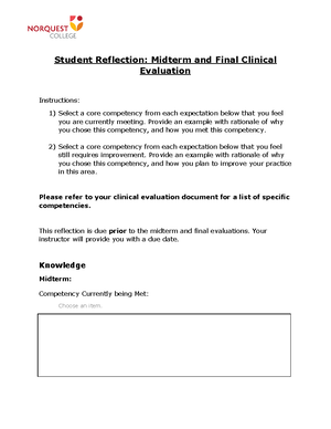 Nursing Assessment Form - Student Name: ____________________ Student ID