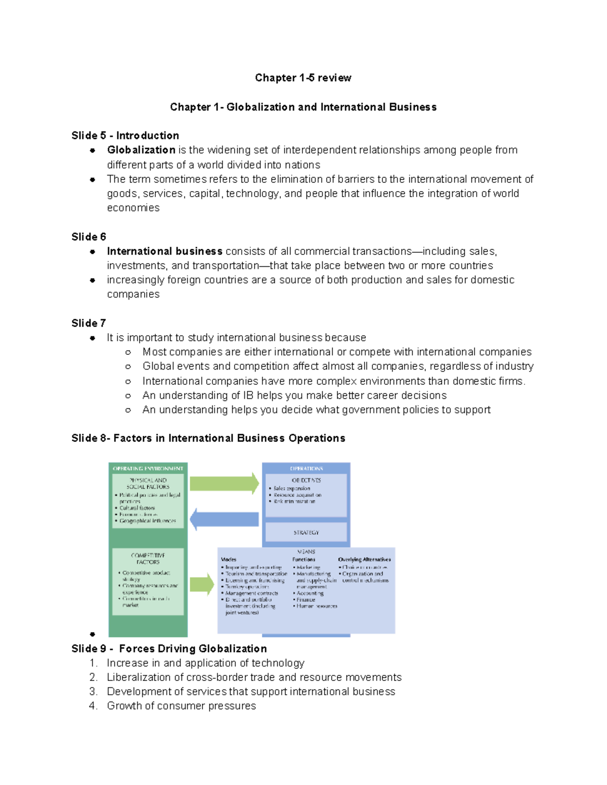 Chapter 1-5 review - Chapter 1-5 review Chapter 1- Globalization and ...