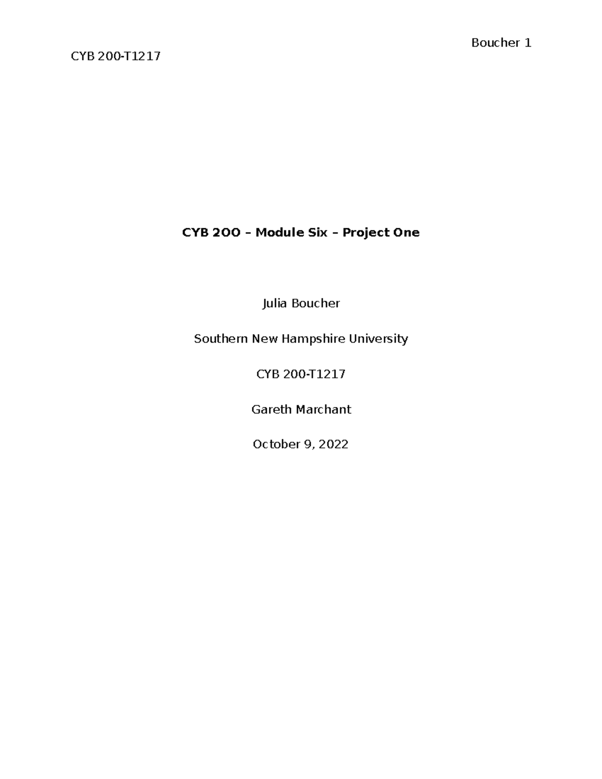Module 6 Project One Jules Boucher - CYB 200-T CYB 2OO – Module Six ...