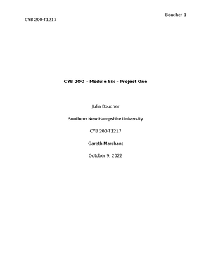 CYB 200 Module Four Activity Jules Boucher - Boucher 1 CYB 200 Module ...