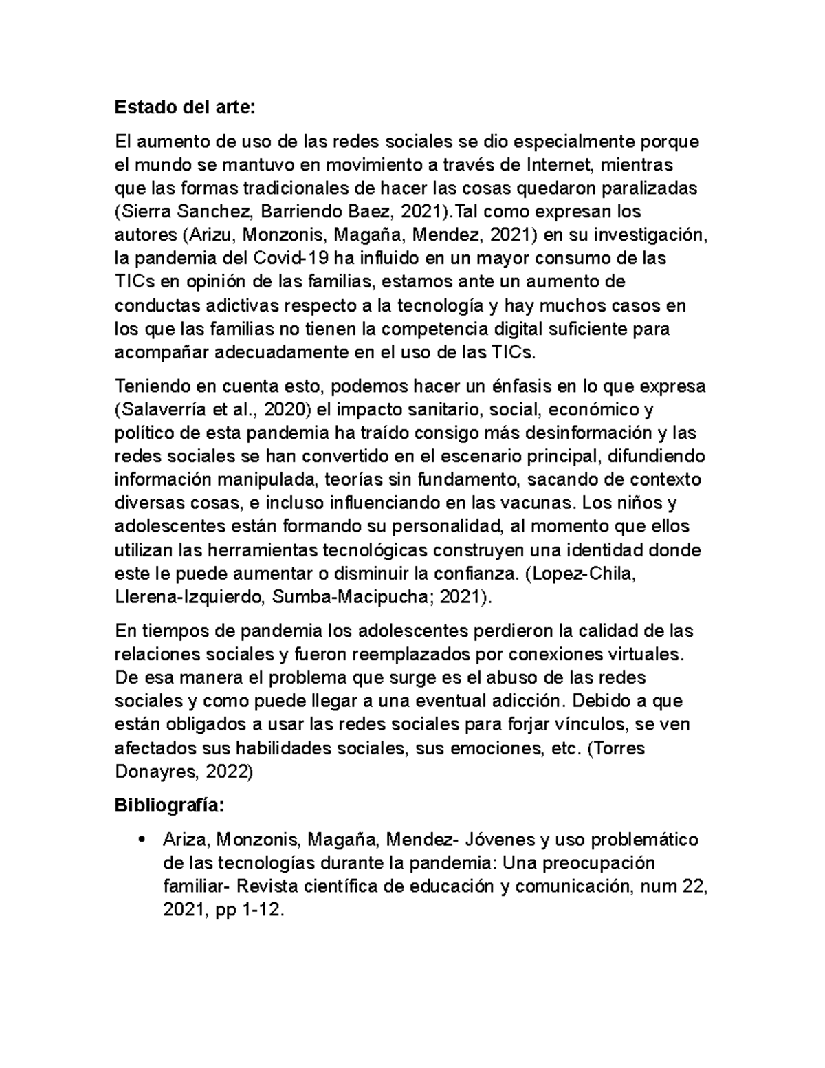 E. del arte - Ejemplo Estado del arte, Tp metodología. - Estado del arte: El aumento de uso de ...