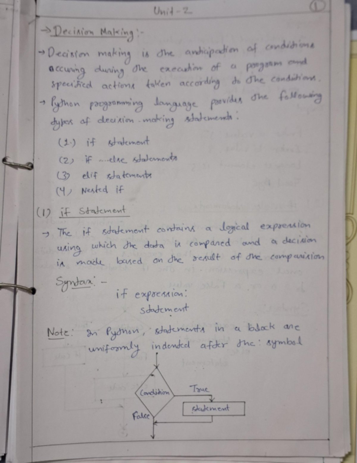 Python Unit 2 Unit 2 D Decision Making Decision Making Is The 3586