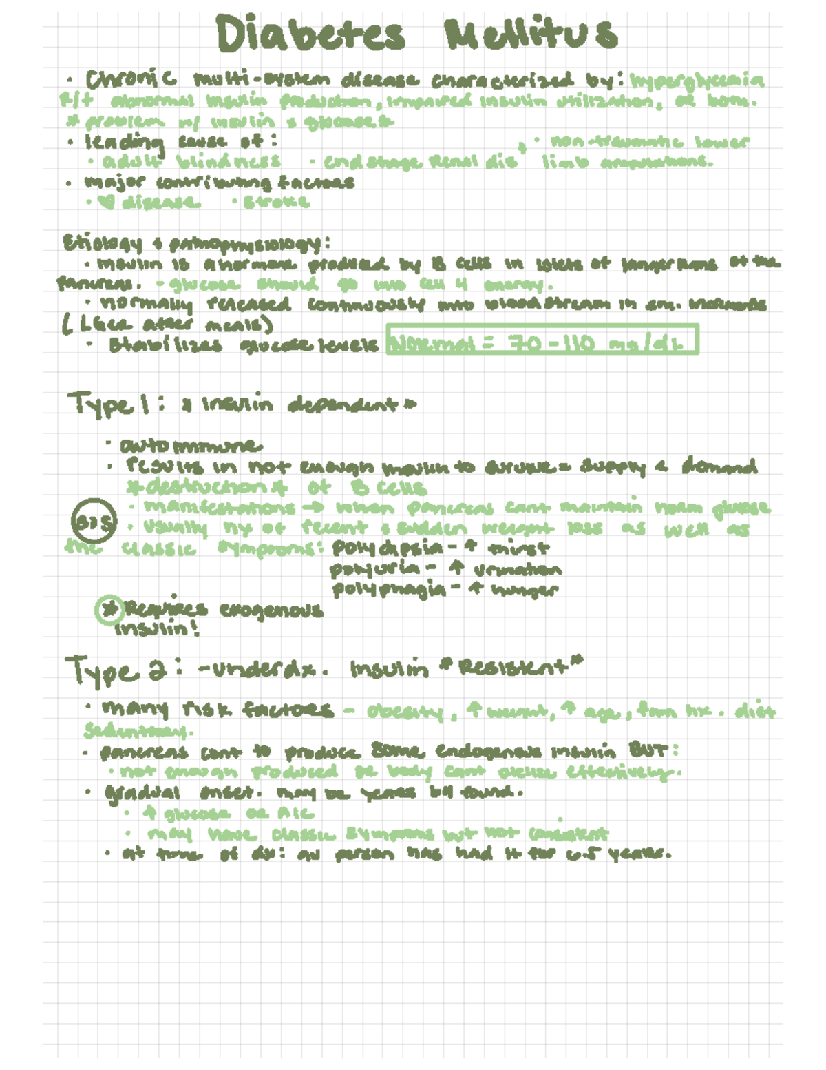 Diabetes - Lecture notes Week 2 - Diabetes mellitus Chronic multi ...