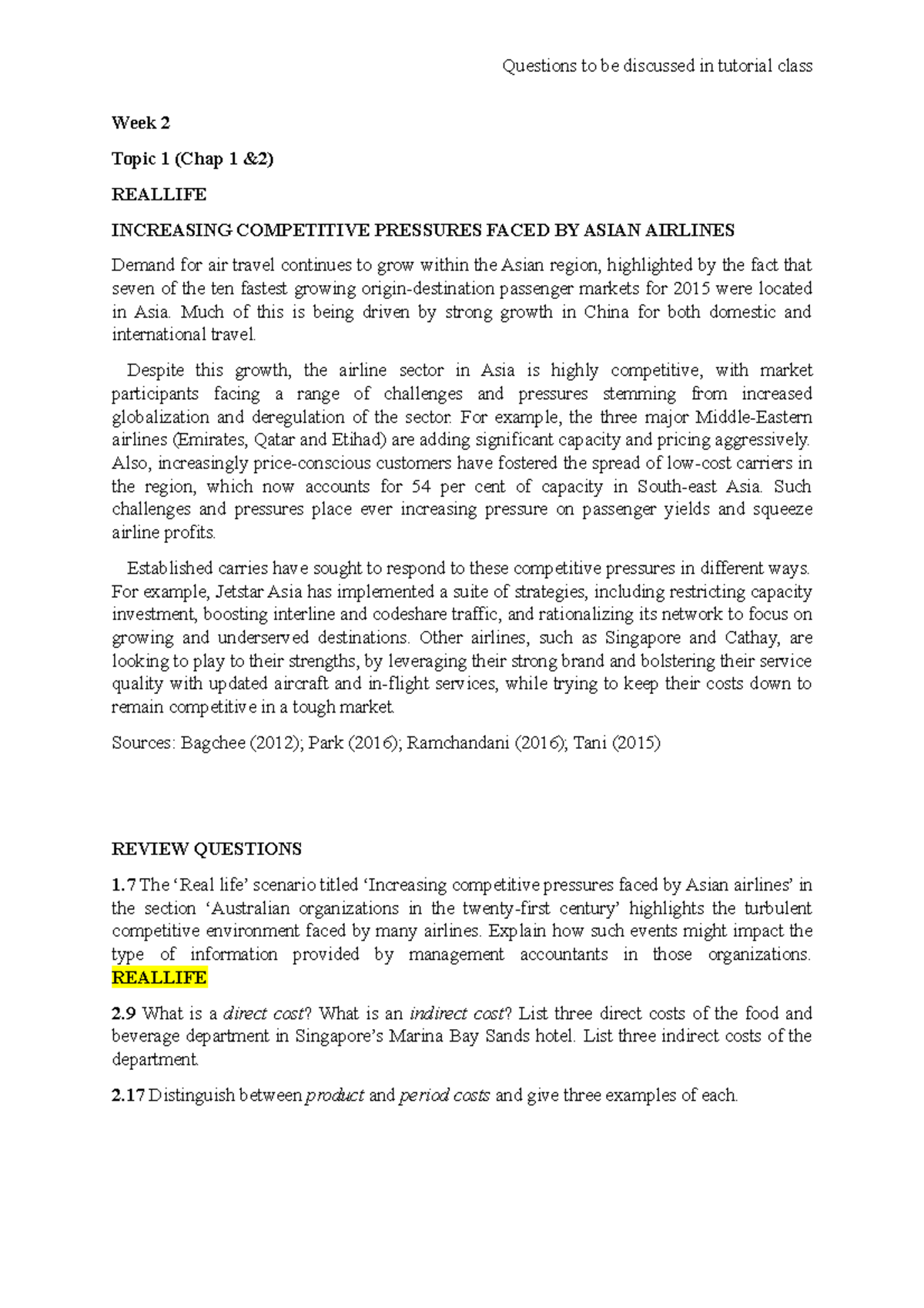 Week 2 (To be Discussed) Questions - Questions to be discussed in ...