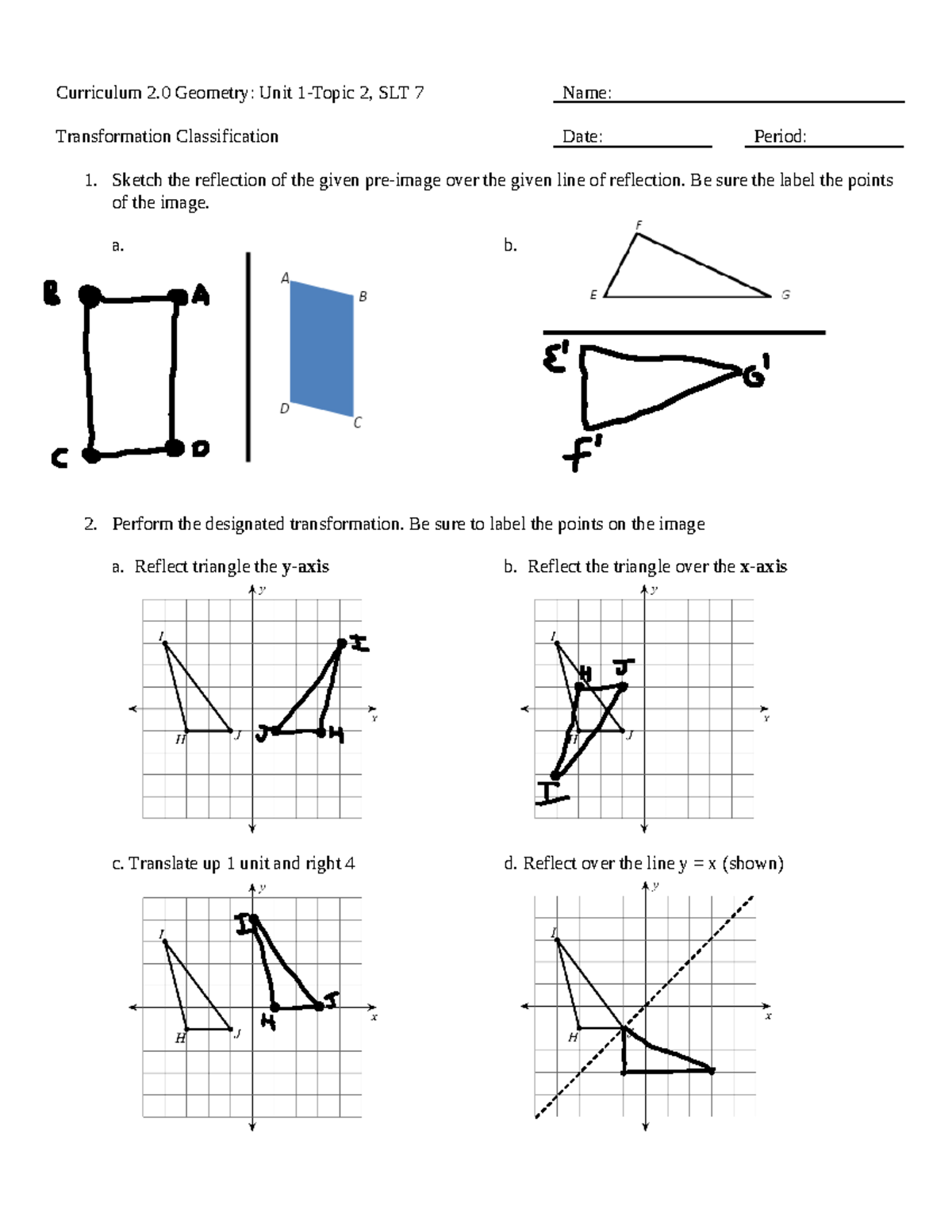 Day 3 Reflections HW - Google Docs - Curriculum 2 Geometry: Unit 1 ...