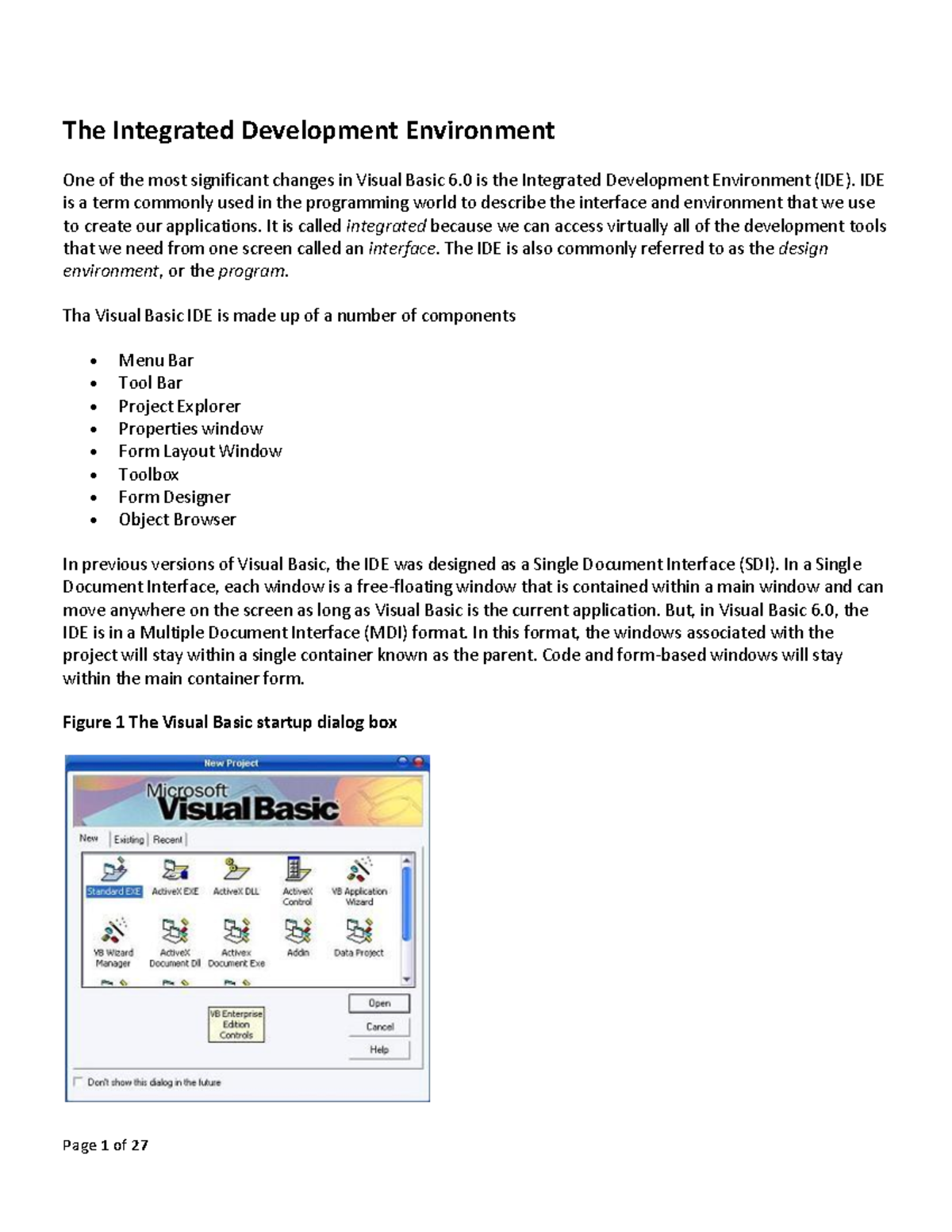 Lesson 4 The VB IDE,More on variables,Control Structures,Scope of ...