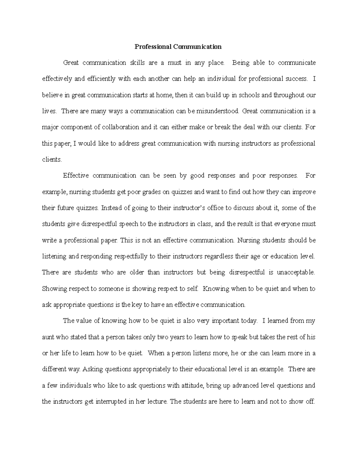 Professional Communication - Professional Communication Great ...