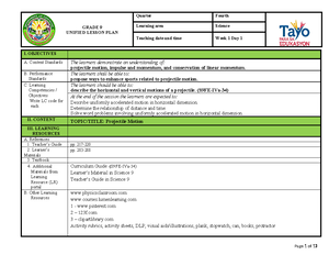 Dlp demo 2nd q - Science 9 2nd quarter lesson plan - LESSON EXEMPLAR IN SCIENCE 9 GRADE 9 DAILY ...