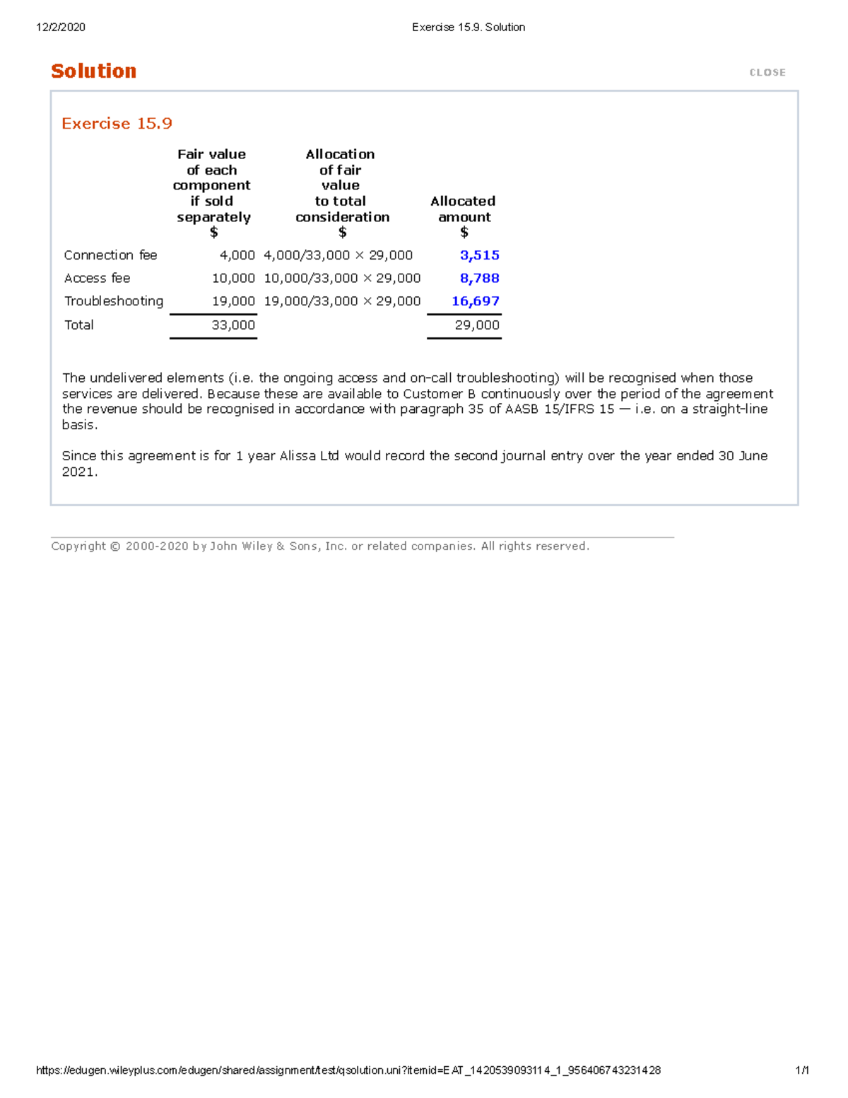 Exercise 15.9. Solution tutorial work answer - 12/2/2020 Exercise 15 ...