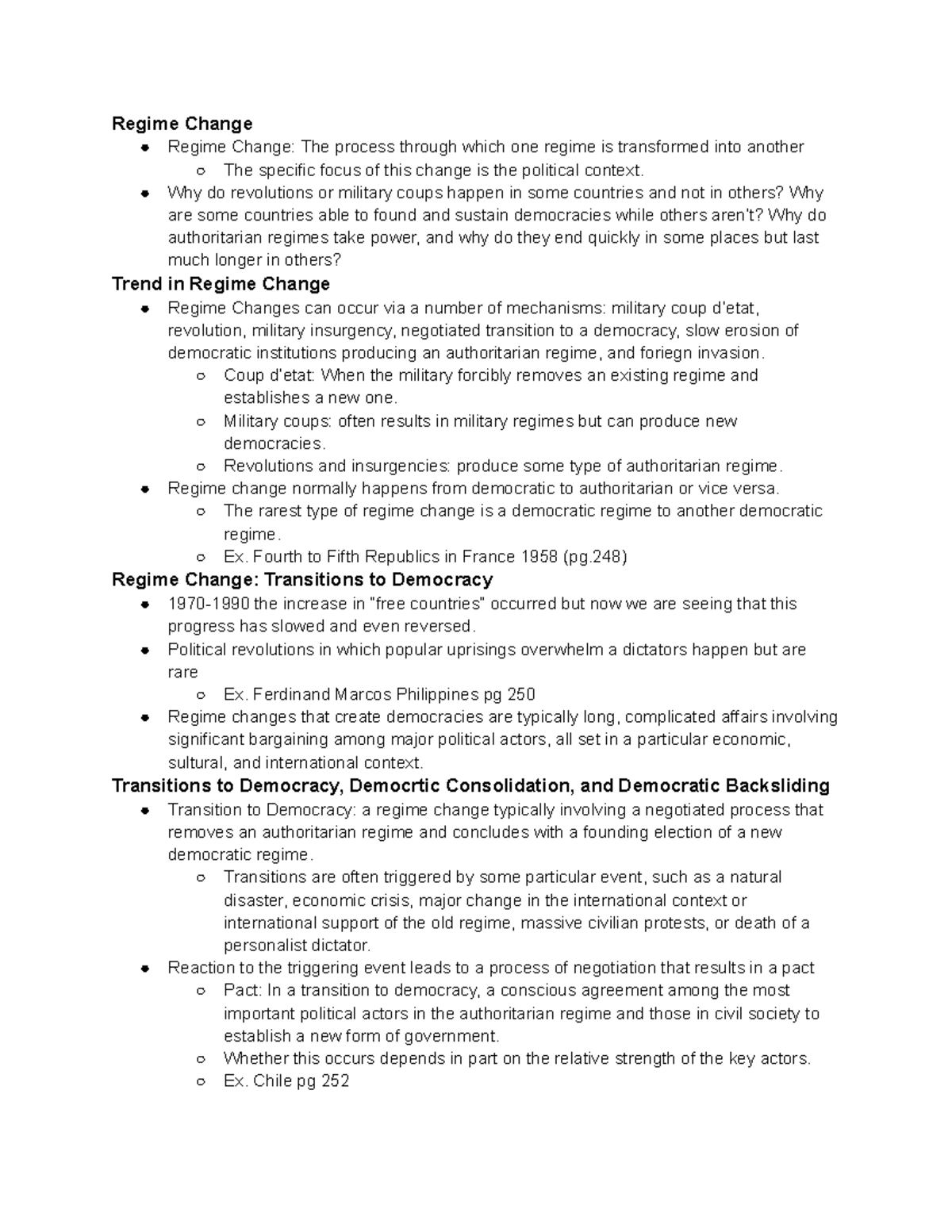 Chapter 9 Notes - Book Readings - Regime Change Regime Change: The ...