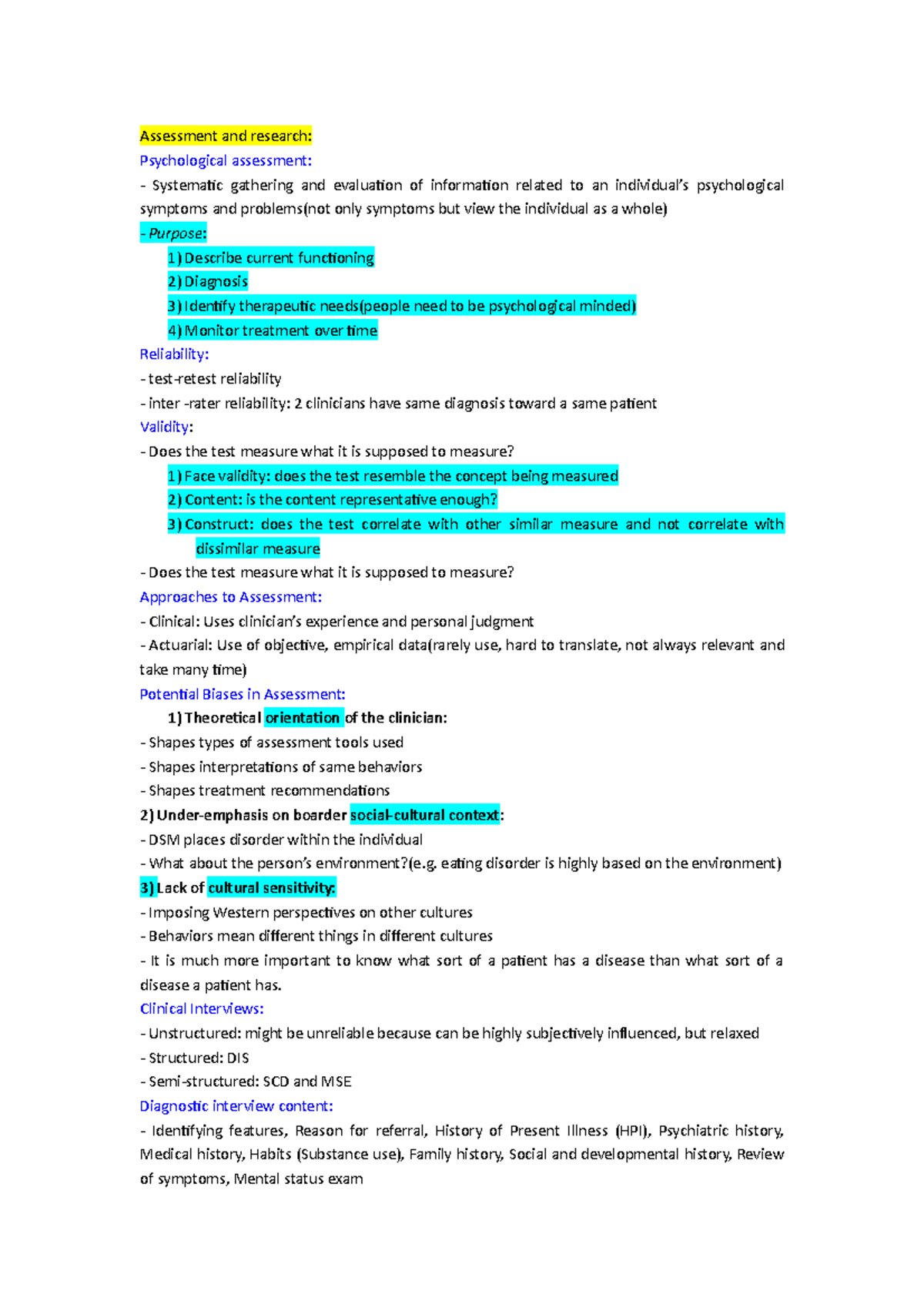 Lecture 3 - Assessment and research: Psychological assessment ...