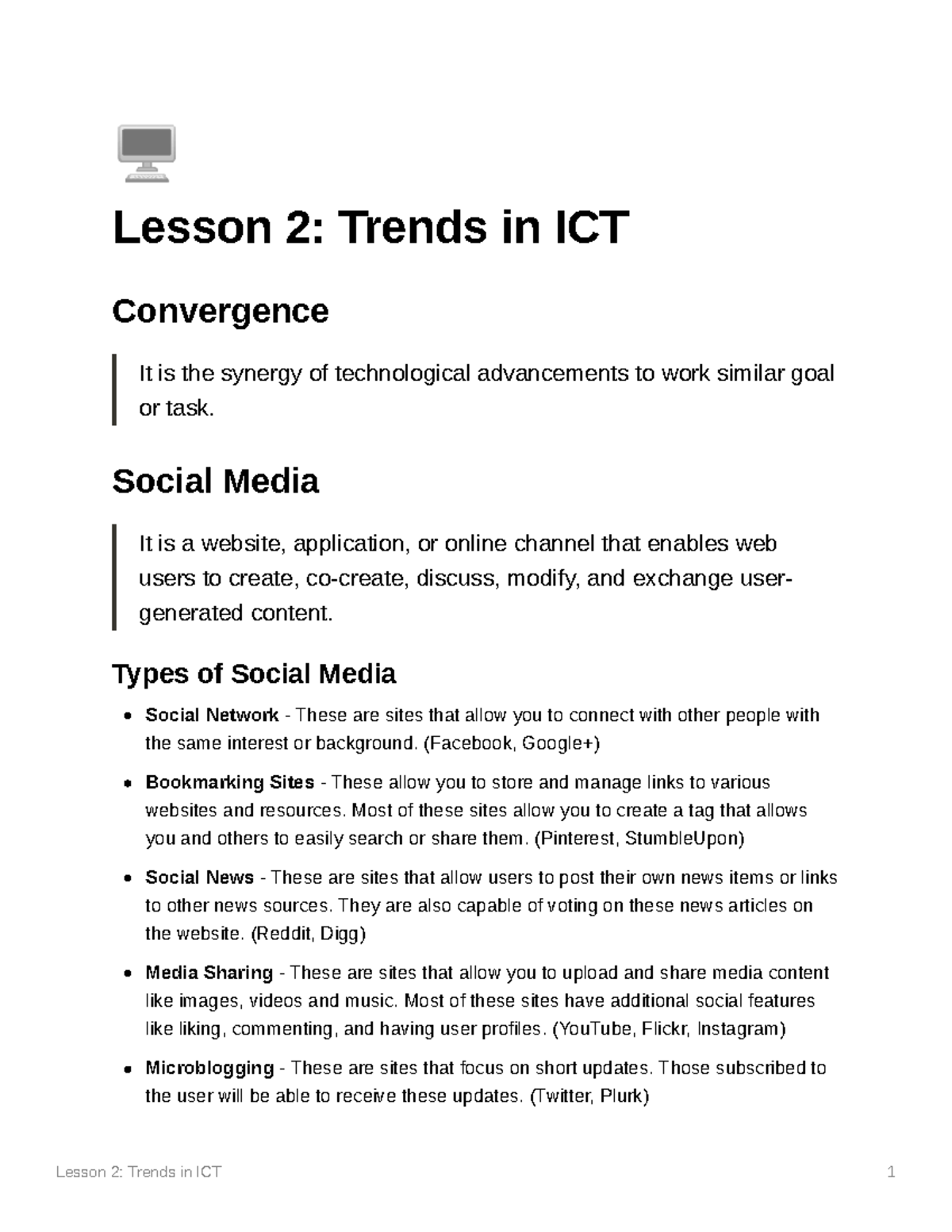 Lesson 2 Trends In Ict Lesson 2 Trends In Ict 1 Lesson 2 Trends In Ict Convergence It Is