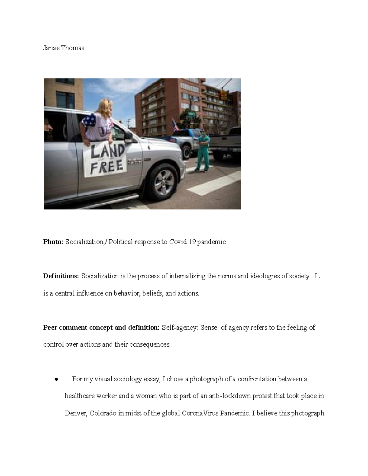 Visual Sociology assignment: Outline - Janae Thomas Photo ...