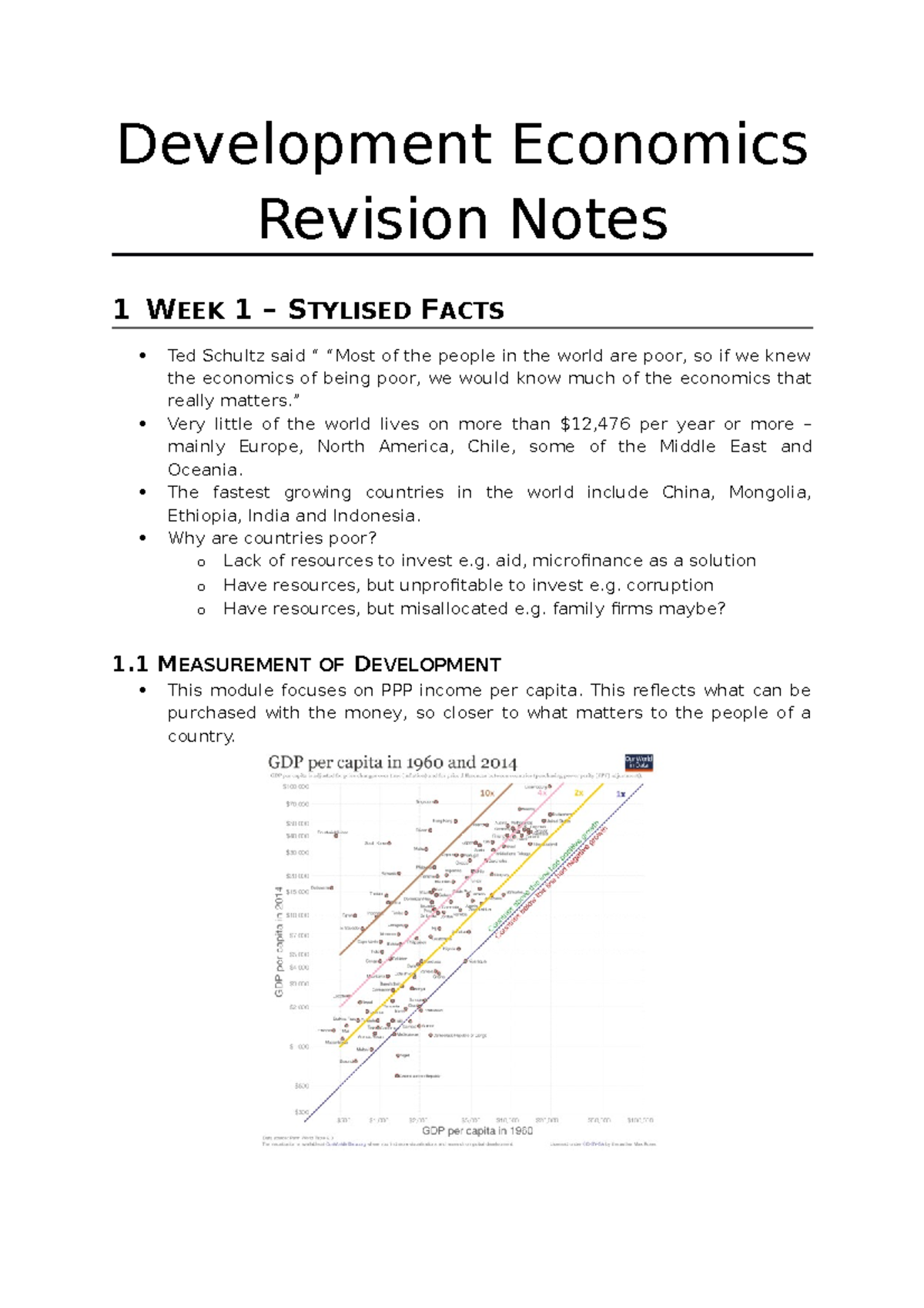 Development Economics Revision Notes EC310 - Development Economics ...