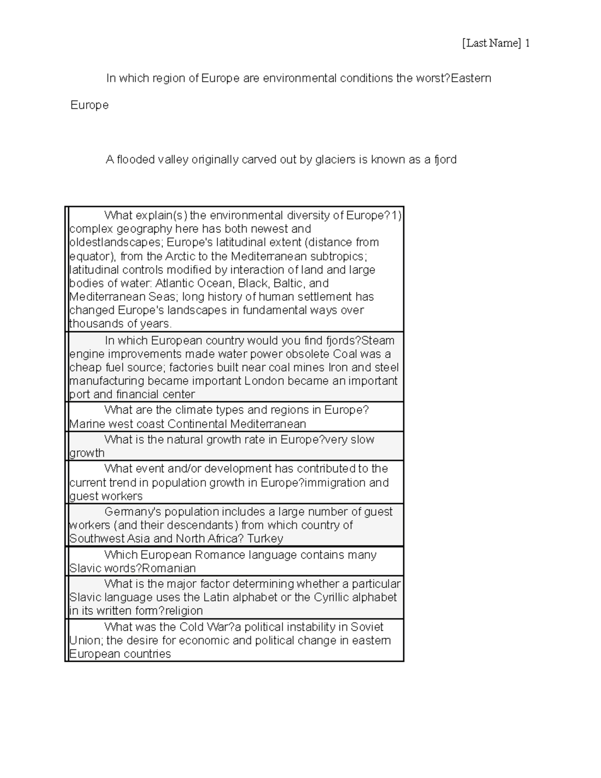 Document 28 - Test review - In which region of Europe are environmental ...