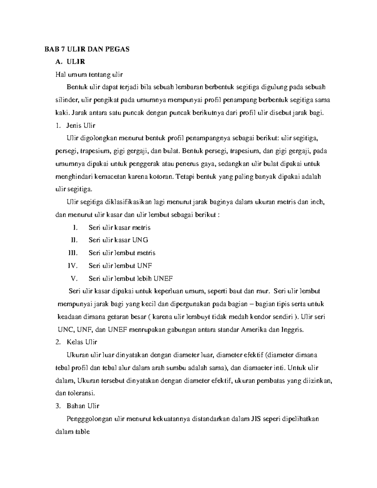 Scribd - asedaqfs gesdrf - BAB 7 ULIR DAN PEGAS A. ULIR Hal umum tentang ulir Bentuk ulir dapat ...