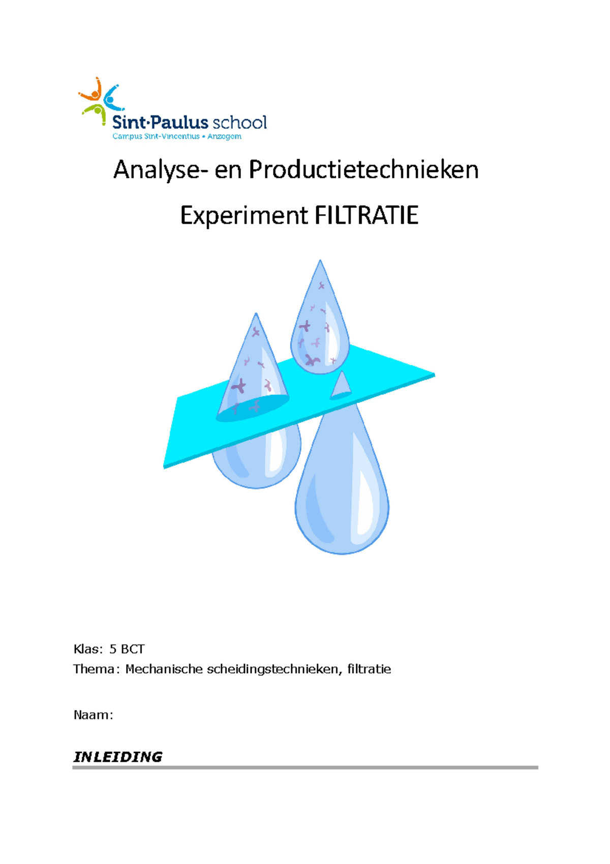 Experiment filteren - Analyse- en Productietechnieken Experiment ...