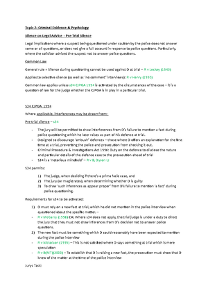 Confession evidence Lecture notes - fConfession evidence: Confession ...