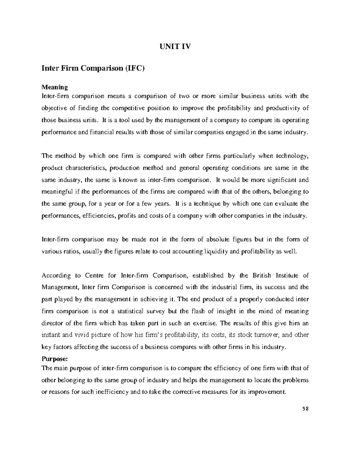 management-accounting-unit-4-unit-iv-inter-firm-comparison-ifc