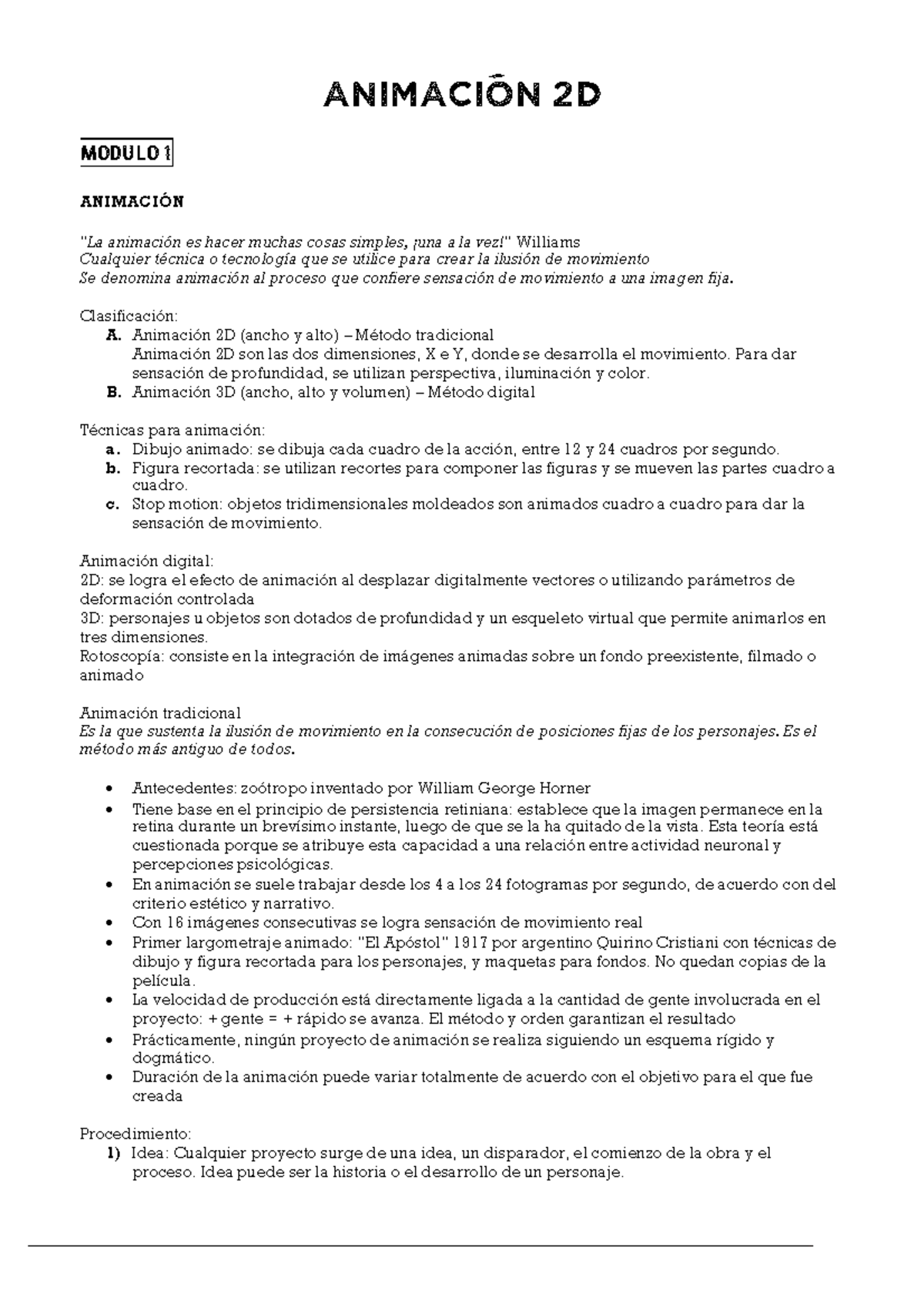 Resumen-1-parcial-animacion-2d compress - Animación 2D MODULO 1 ANIMACIÓN