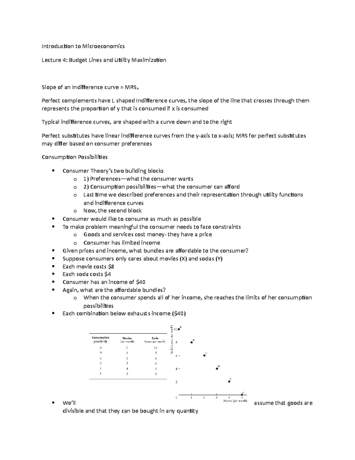 Lecture 4-Budget Lines and Utility Maximization - Introduction to ...