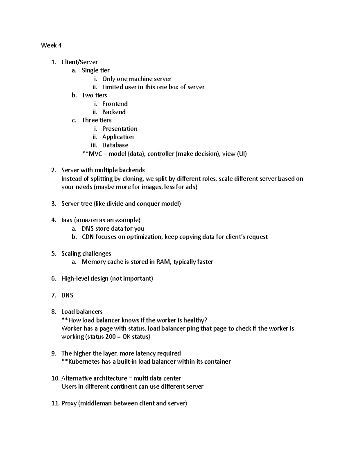 Week 4 Note - Lecture notes 4 - Week 4 Client/Server a. Single tier i ...