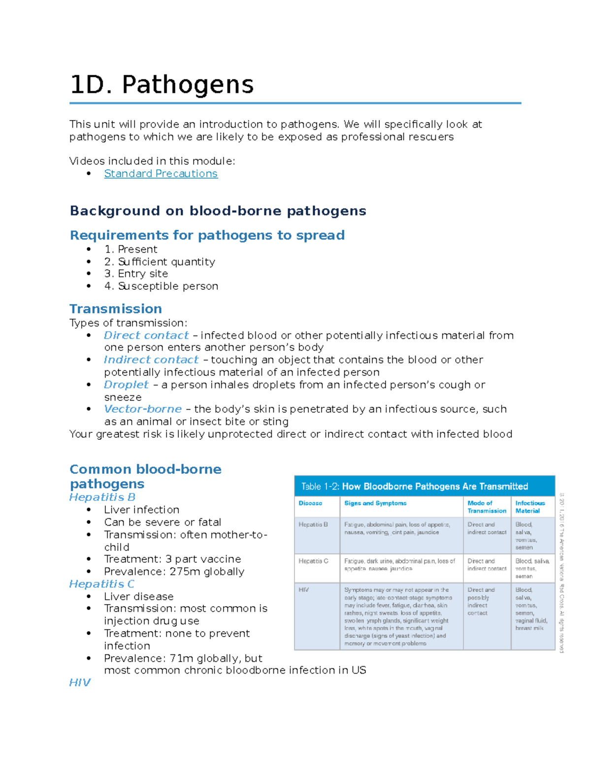 1D+-+Pathogens - pathogens - 1D. Pathogens This unit will provide an ...